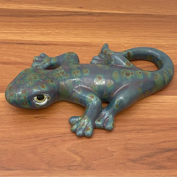 Wall Decor | Vintage Unsigned Raku Studio Art Pottery 1 Green Lizard ...